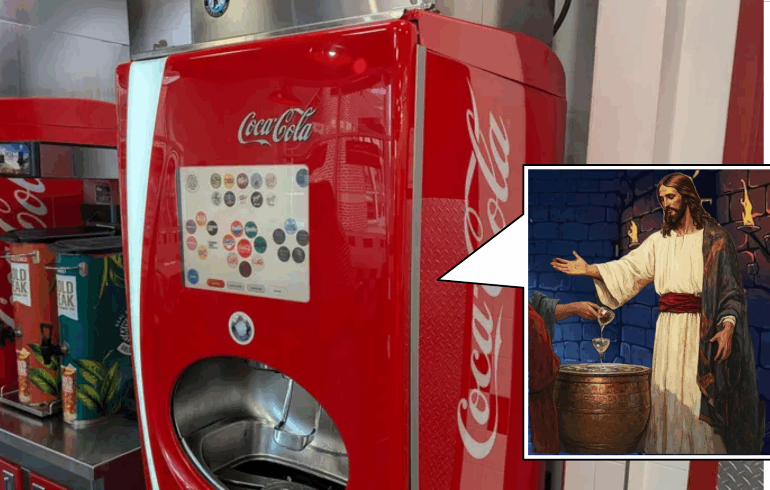 Hot New Catholic Lore! Jesus is in the JJ’s Drink Machine Turning the ...